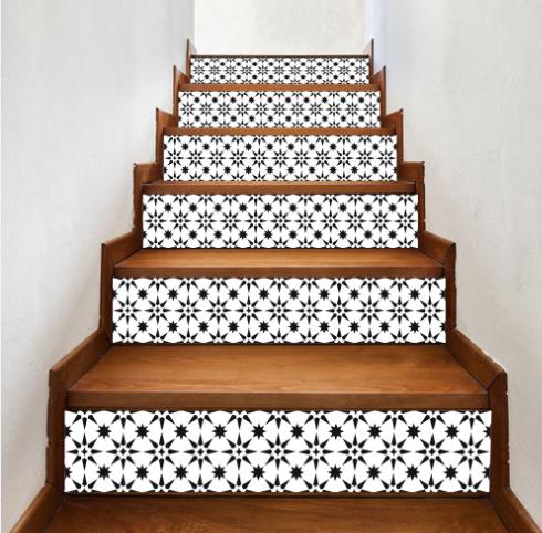 6Pcs White & Black Removable Stairs Sticker Step S... – Grandado