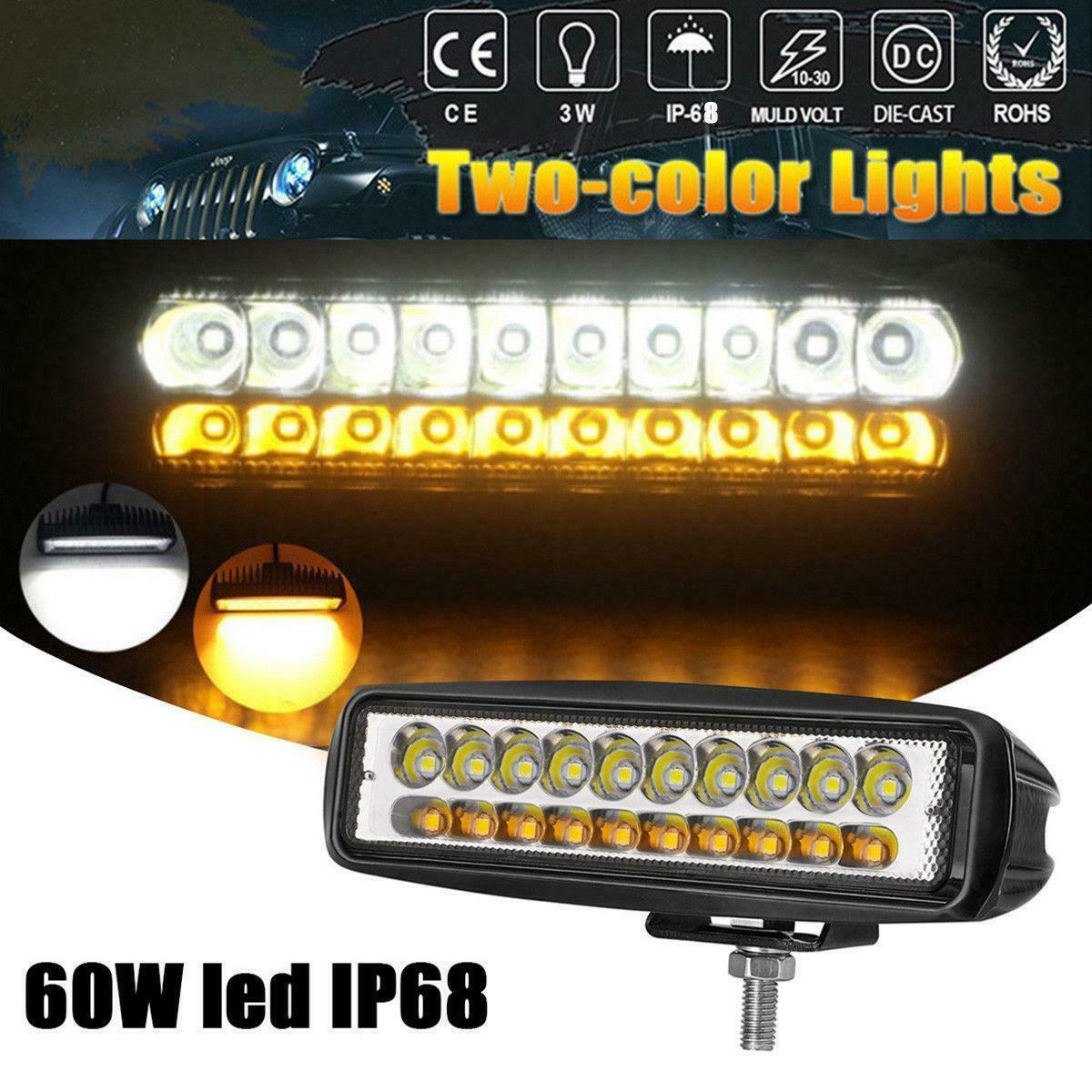 car LED Working Light 6000K White & 2000K Amber Al... – Grandado