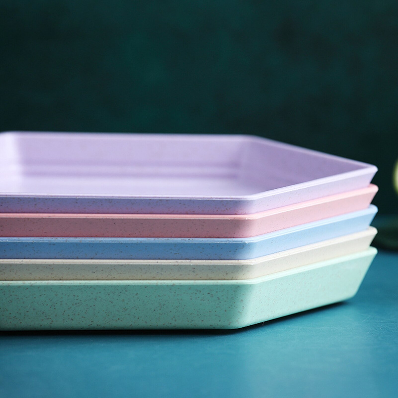 Hexagon Party Pure Natural Wheat Straw Dessert Pla... – Grandado