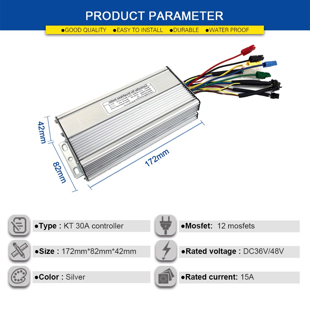Kt Ebike Controller 48V 1000W 1500W 30A Julet Wate... – Vicedeal