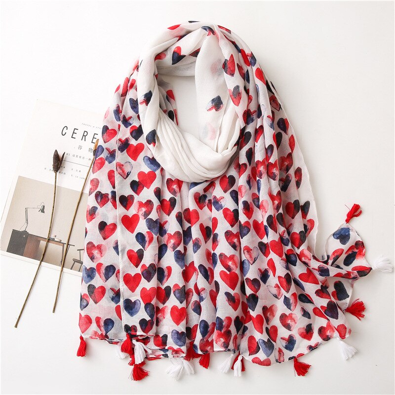 Scarf Early Spring Sweet Wild Red Cotton And Linen... – Grandado