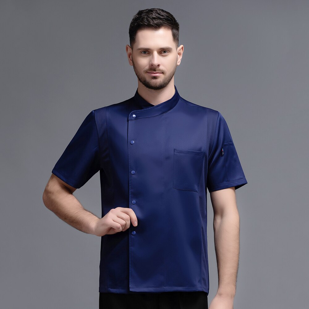 Solid color Chef Unisex Jacket Embroidered Breatha... – Vicedeal