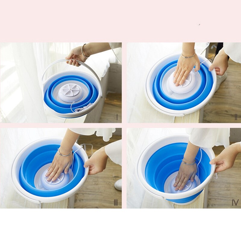 Foldable Mini Washing Machine Rotating Ultrasonic ... – Grandado