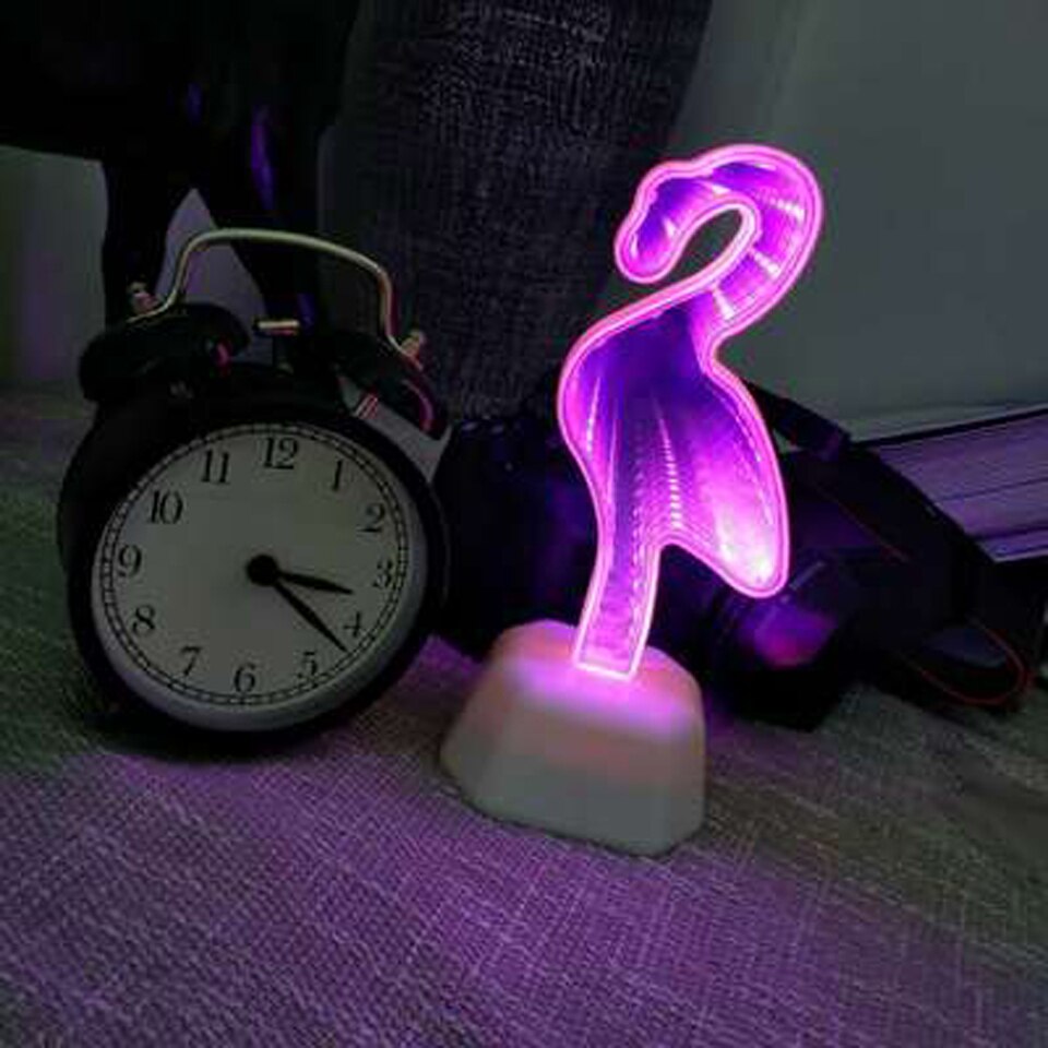 3D Tunnel Lights Flamingo Unicorn Heart Shape Infi... – Grandado