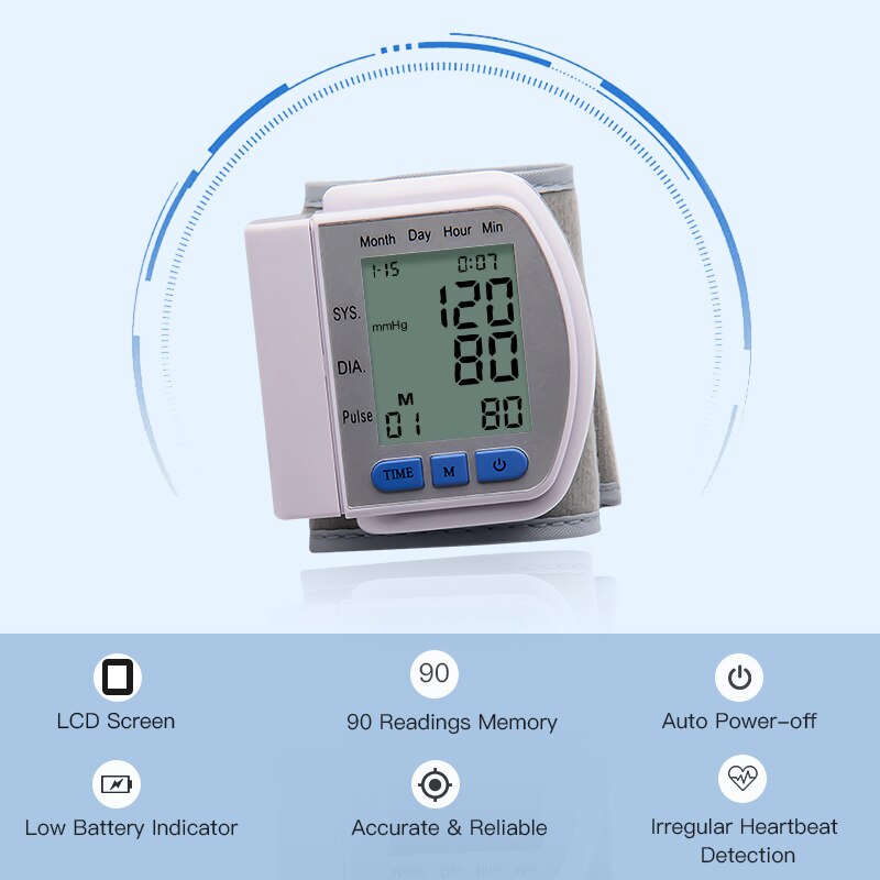 Automatic Digital Wrist Blood Pressure Monitor Ton... – Grandado