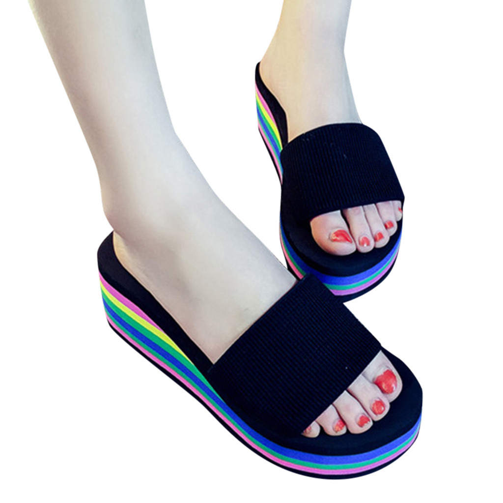 Platform Bad Slippers Vrouwen Schoenen Wiggen Stra... – Vicedeal