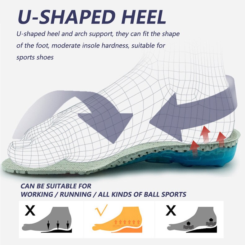 EVA Spring silicone Gel shoes Insoles flat feet or... – Grandado