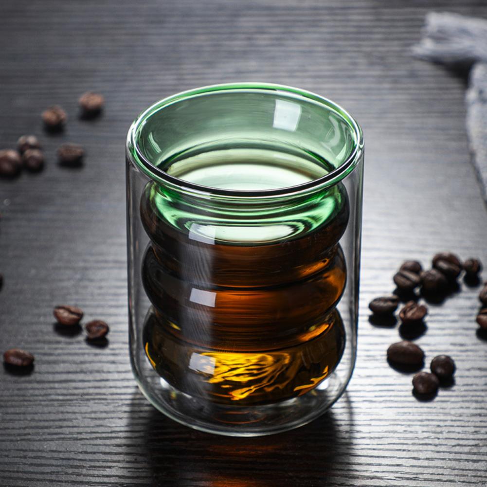200ml Colored Thread Coffee Glass Cup Double Wall ... – Vicedeal