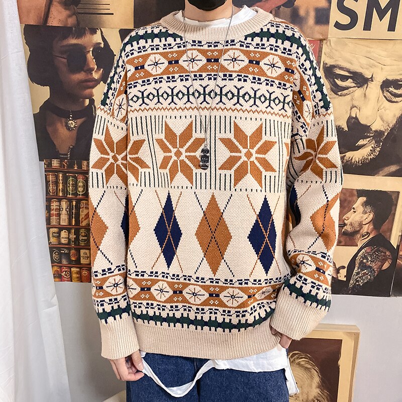 Sweater Men Pullovers Chinese Style Printed Haraju... – Grandado