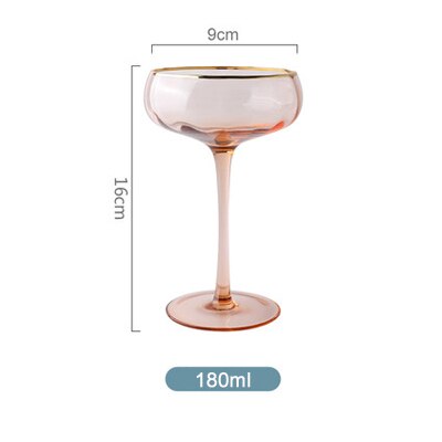 Amber Golden rim crystal glass goblet liquor red w... – Grandado