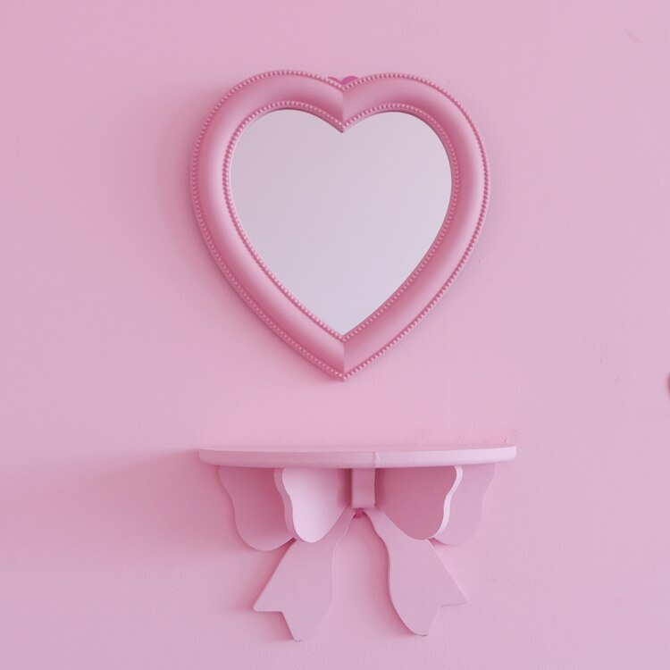 Korean pink mirror wall-mounted room Love Decorati... – Grandado
