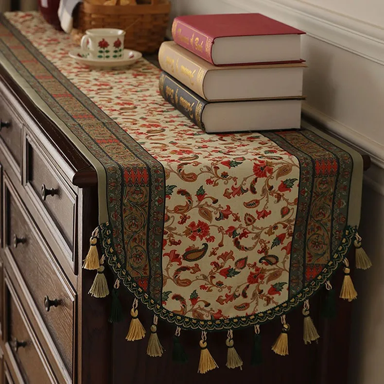 Vintage Pastoral Style Tassel Table Runner For Hom... – Grandado