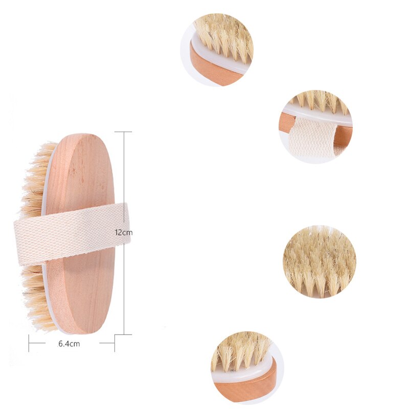 Natural Bristle Bath Brush Without Handle Wooden T... – Grandado