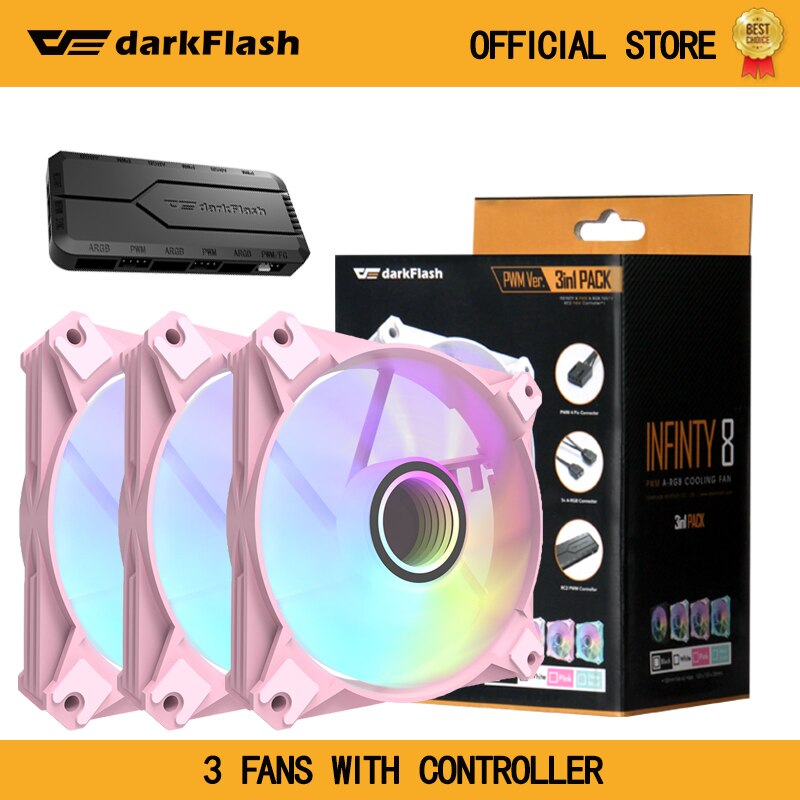 darkFlash Computer PC Case fans 120mm rgb fan 4pin... – Vicedeal