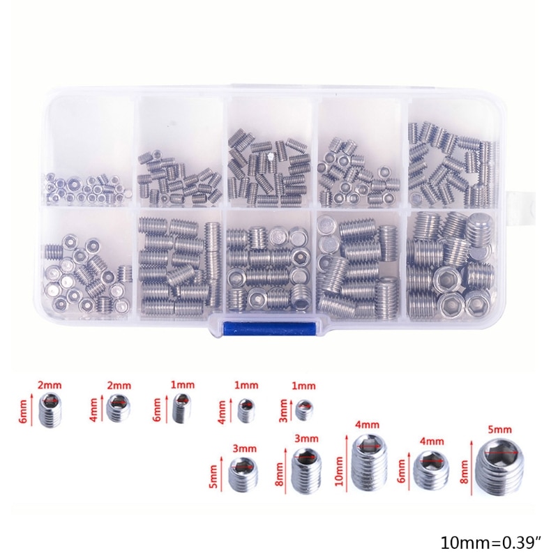 200pcs Stainless Steel Grub Screws Hex Socket Scre... – Grandado