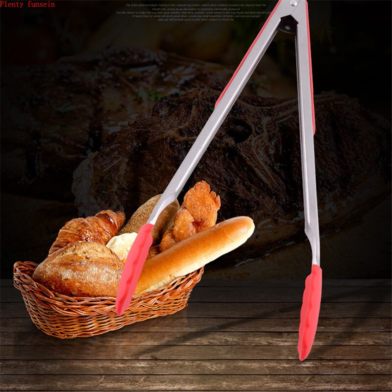 Rvs Siliconen Cover Handvat Keuken Tang toast barb... – Vicedeal