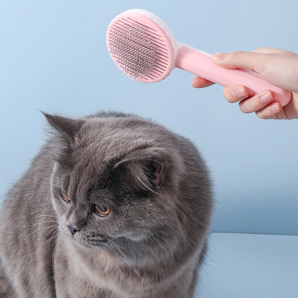 Cat Brush Cat Dog Comb Self Cleaning Slicker Brush... – Grandado