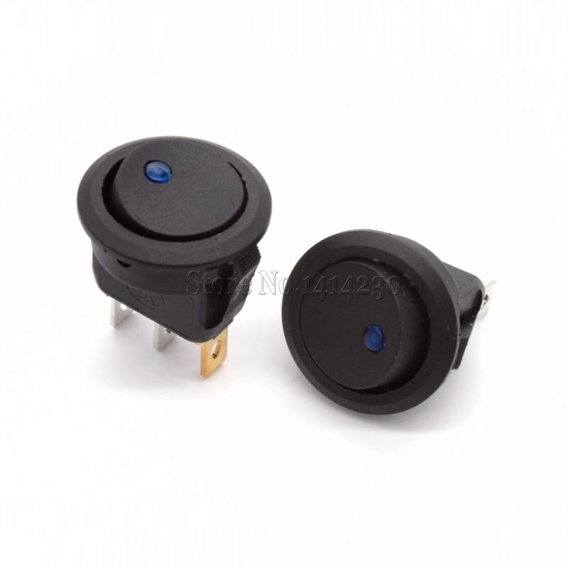 10Pcs 23mm 12V Blue led Round Rocker Switch Led Do... – Grandado