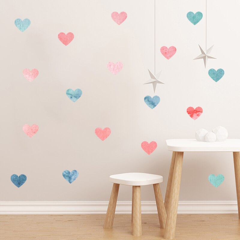 48Pcs/Set Watercolor Heart-shaped Wall Stickers fo... – Vicedeal