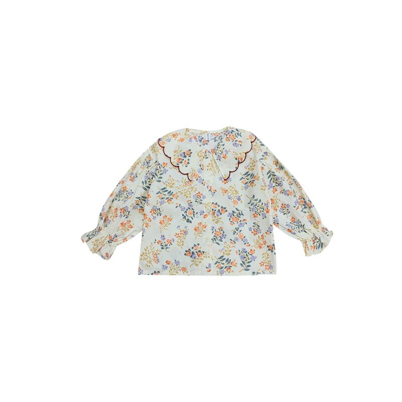 2022 Spring Girls Floral Blouses Kids Cotton Blous... – Grandado