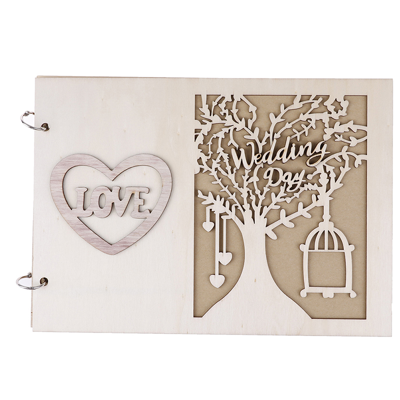 Wooden Wedding GuestBook Happiness Tree Guest Book... – Grandado