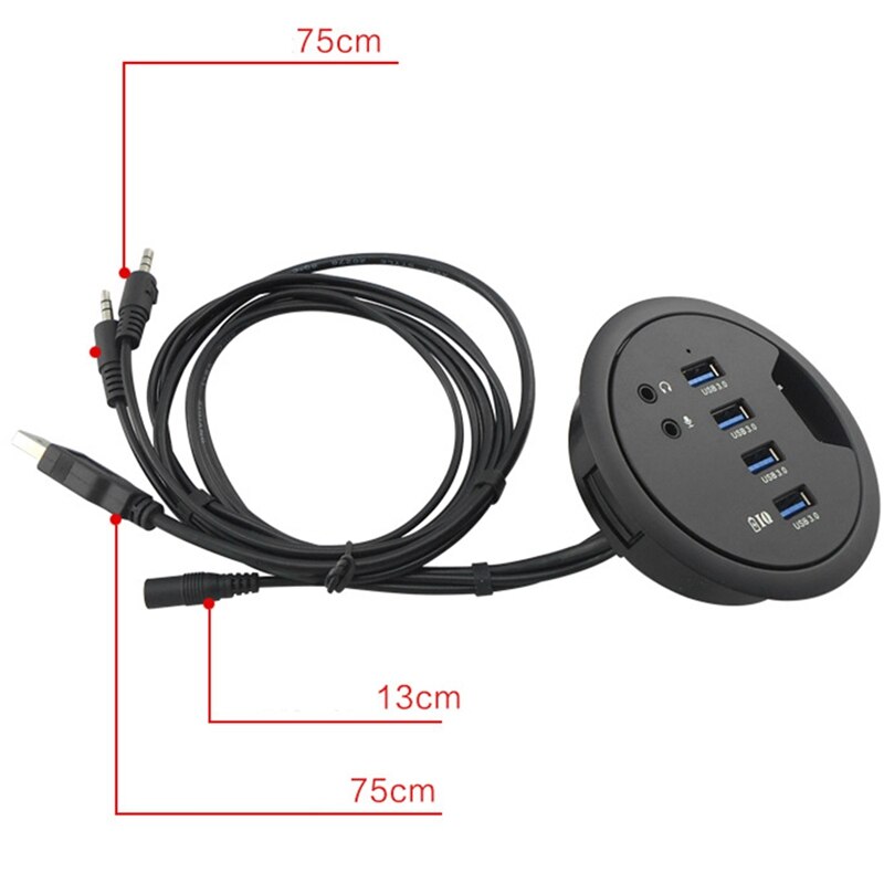 Mounting In-Desk 4 Ports USB 3.0 Hub External Expa... – Vicedeal