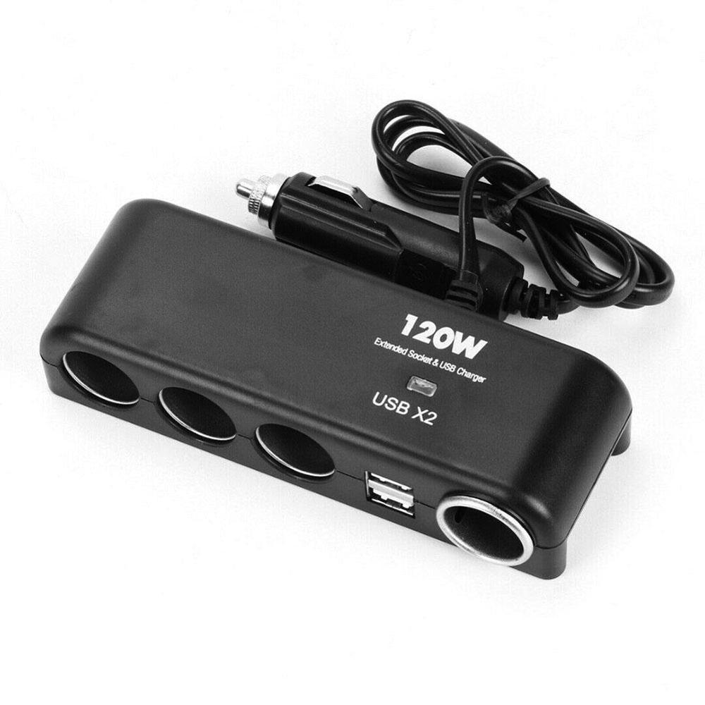 2 USB Port 4 Way Car Cigarette Lighter Socket Spli... – Grandado