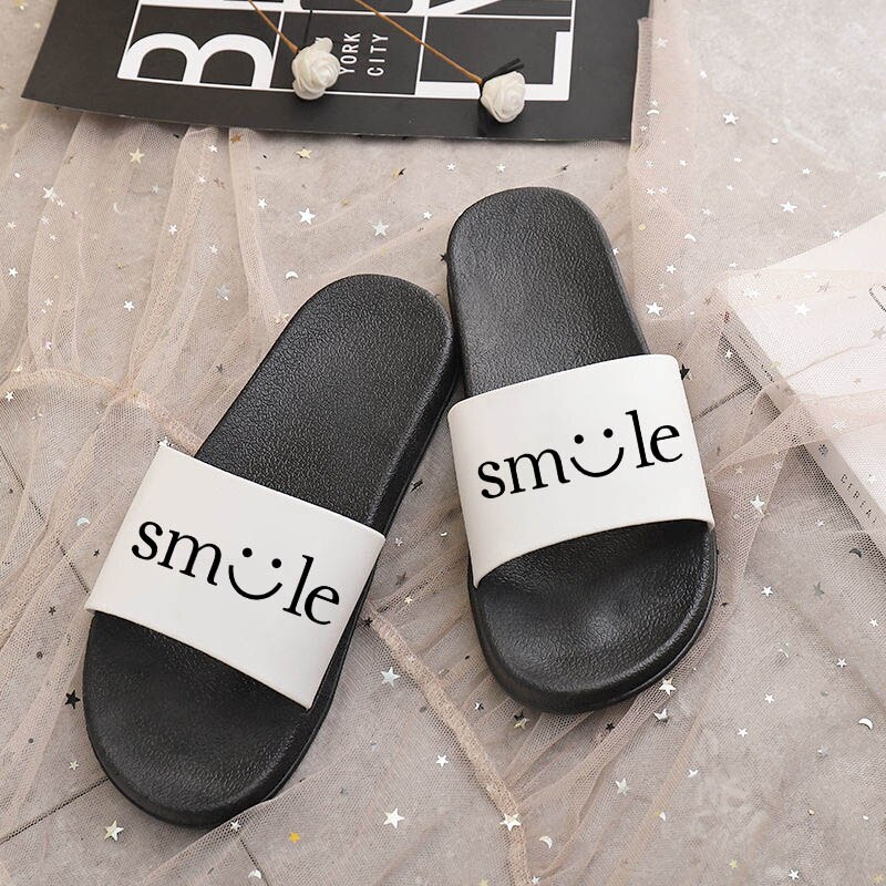 Vrouwen Slippers Glimlach Brief Zomer Strand Mode ... – Grandado