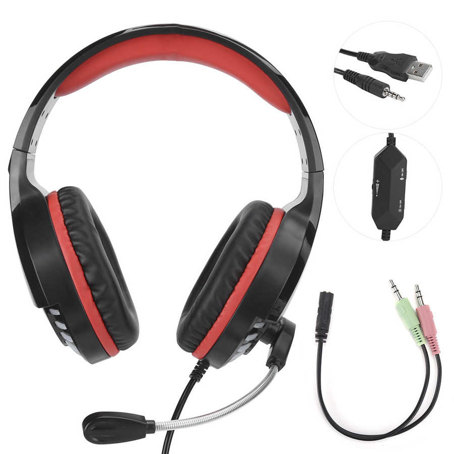 Bedraad Hoofd Gemonteerde Headset Met Ingebouwde M... – Vicedeal