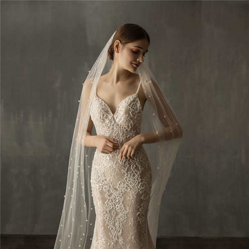 Lussuoso velo da sposa avorio con pettine velo da ... – Grandado