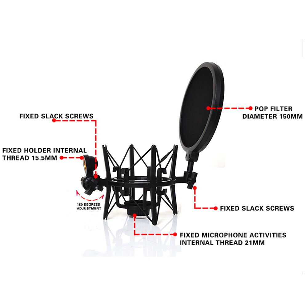 SH100 Shock Mount Microphone Clip Studio Recording... – Grandado