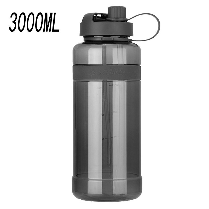 3 Liter Fitness Sports Water Bottle With Straw Pla... – Grandado