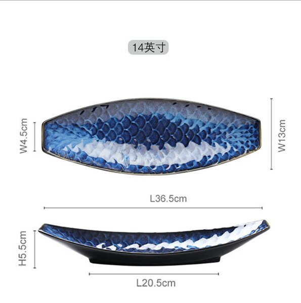 Japanese Ceramic Dish Fish Plate Special Tableware... – Grandado