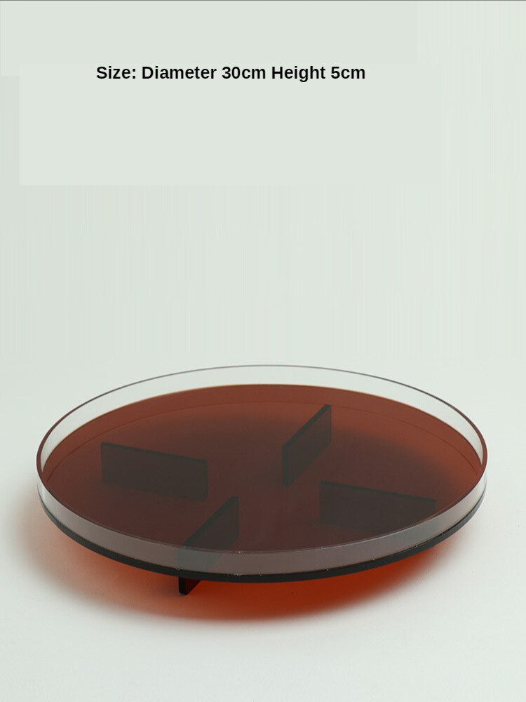 Nordic Acrylic Round Tray Amber Tea Tray Living Ro... – Vicedeal