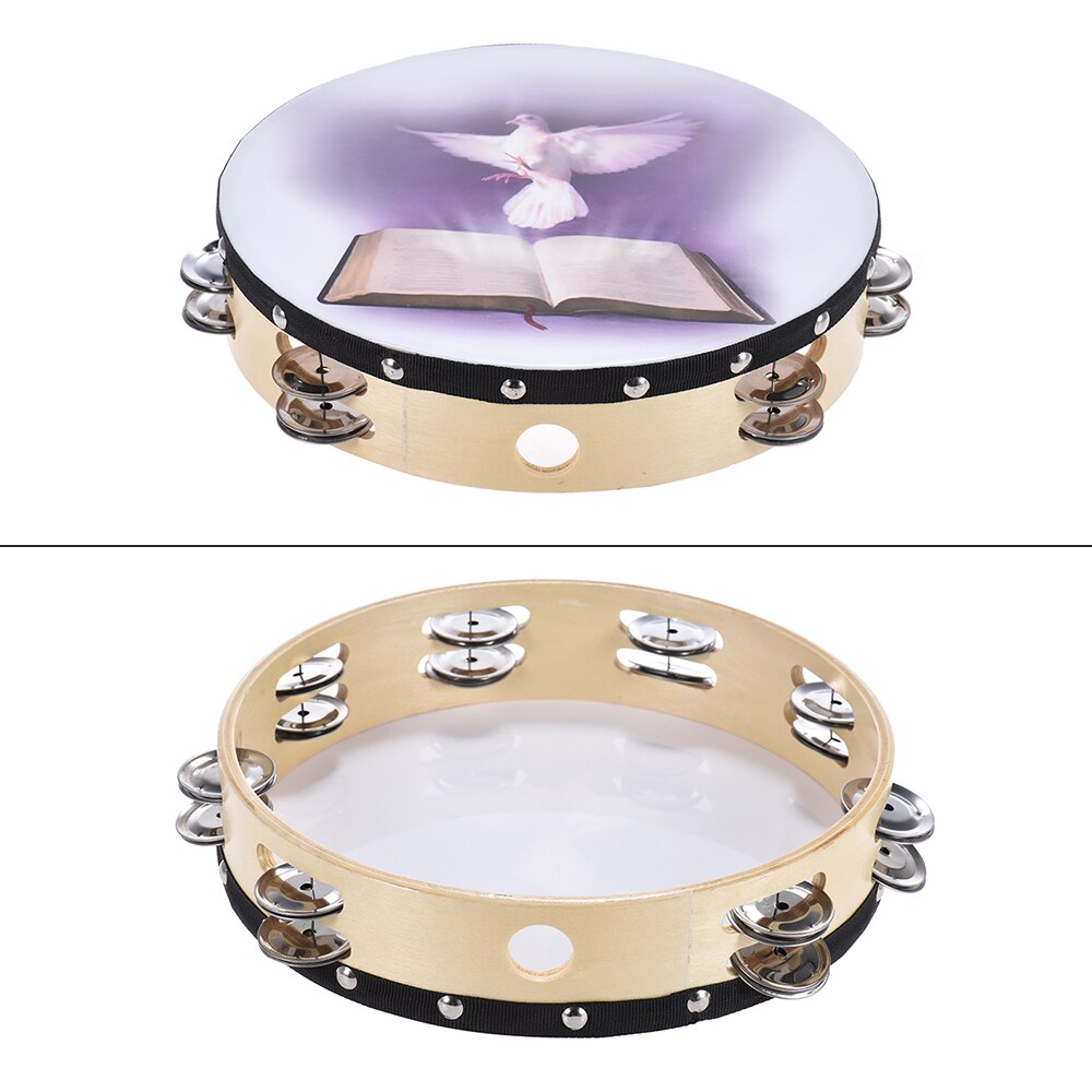 8" Double Row Jingle Tambourine Handbell Clap... – Vicedeal