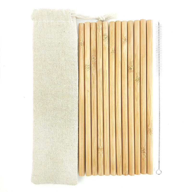 Vbatty 12Pcs Natural Organic Bamboo Straw Set Eco ... – Grandado