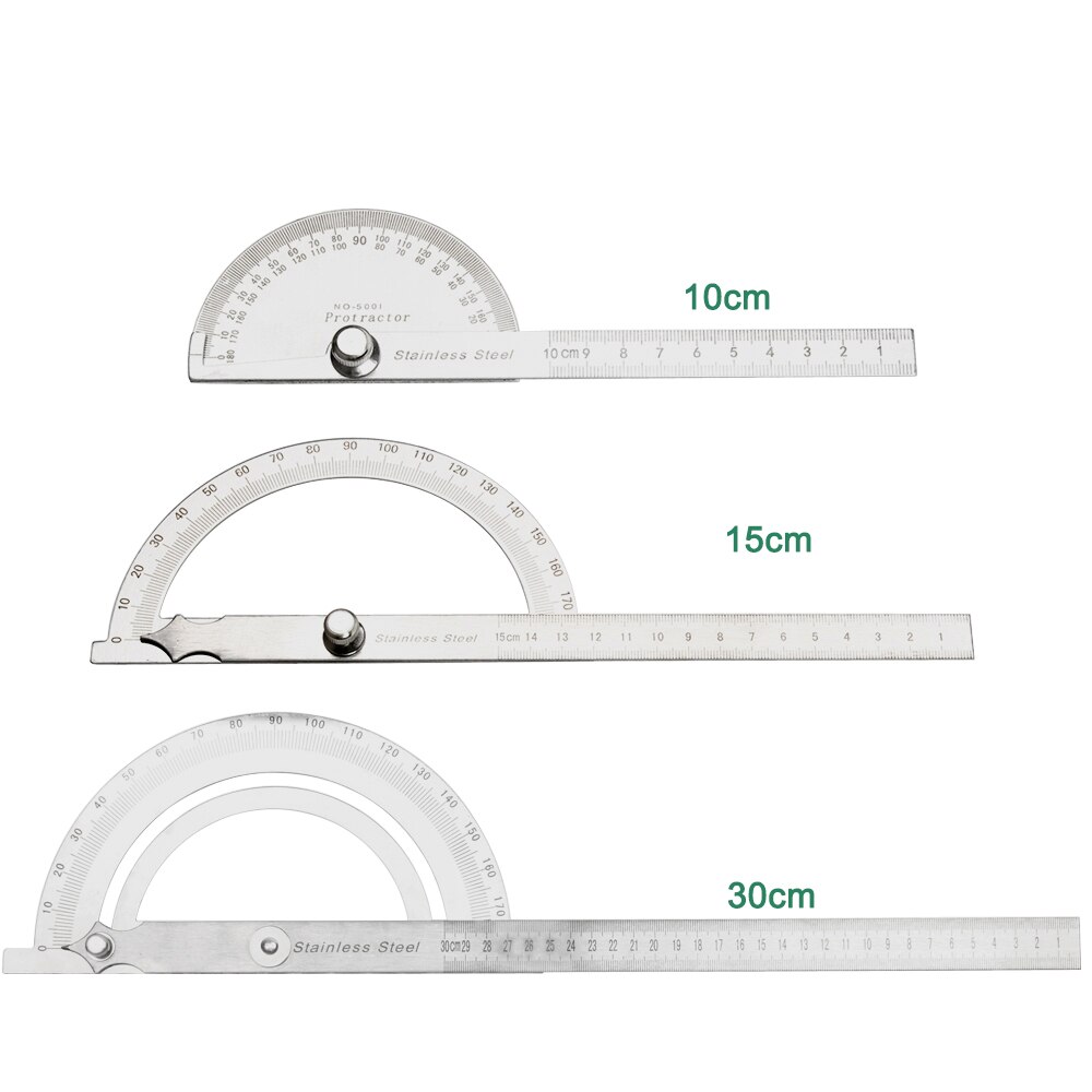 10cm 15cm 30cm 180 Degree Adjustable Protractor mu... – Grandado