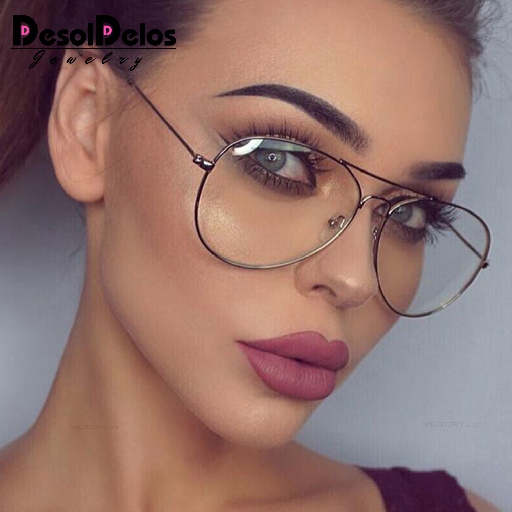 Clear Glasses Retro Eyeglasses Metal Gold Myopia E... – Vicedeal