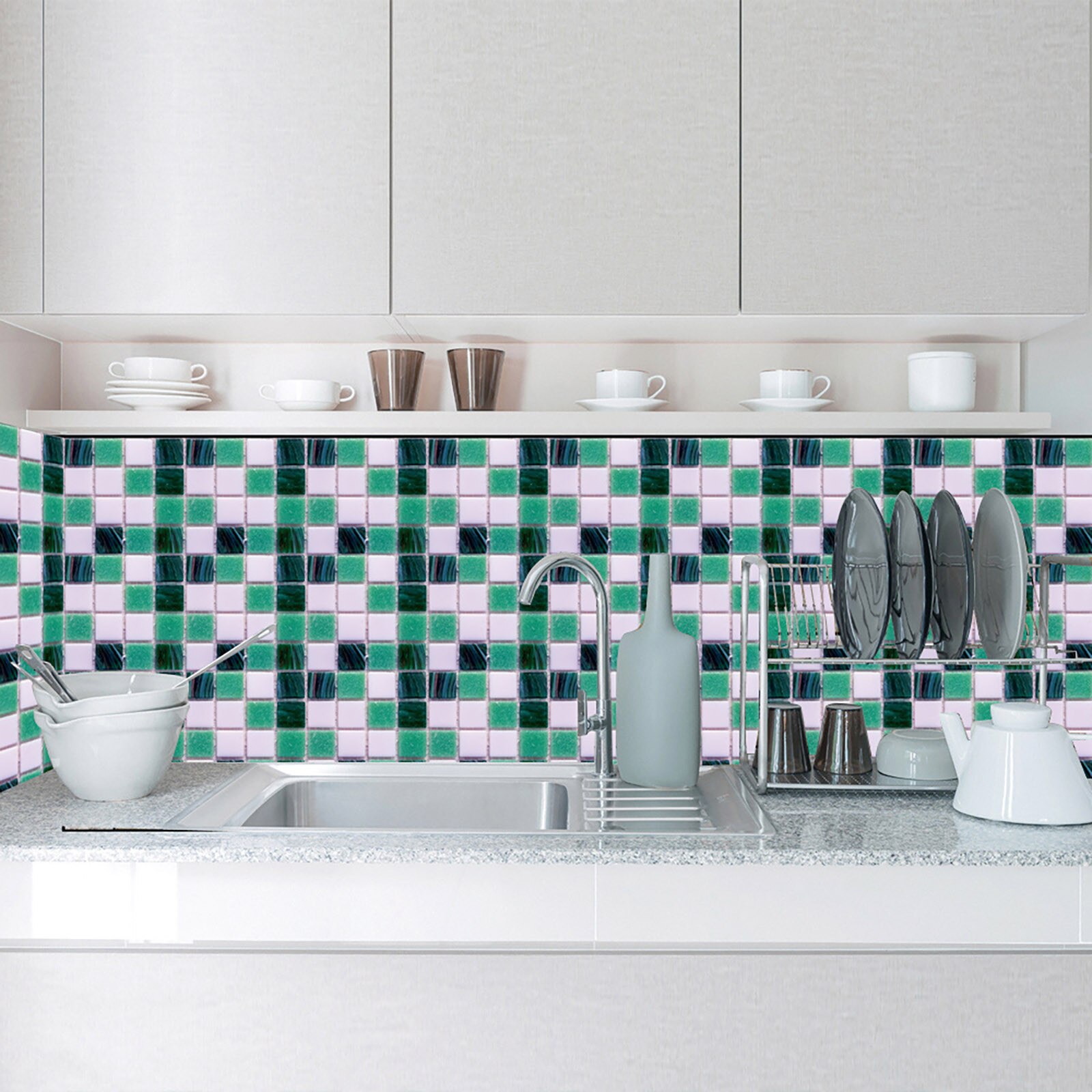 3 #10Pc 3d Zelfklevende Mozaïek Tegels 3d Diy Muur... – Grandado