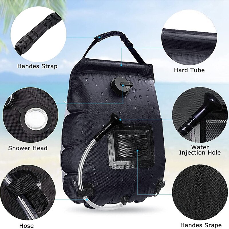 Solar Shower Camping Shower, 20L Camping Shower Ba... – Grandado