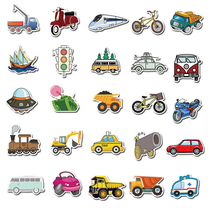40 PCS Transportation Sticker Ship Aircraft Skateb... – Grandado