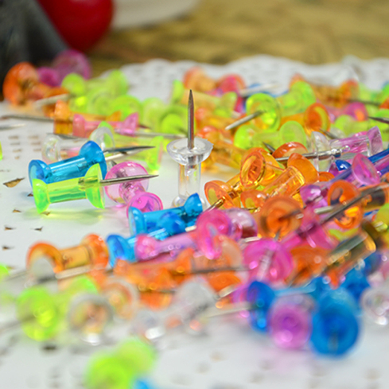 Chinchetas de colores transparentes para mapa, chi... – Grandado