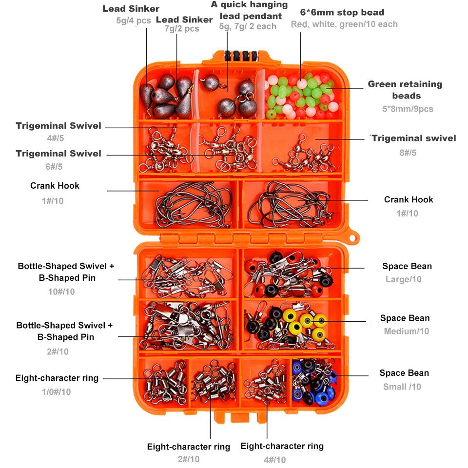 165pcs/box Fishing Accessories Kit Box Set With Ji... – Grandado
