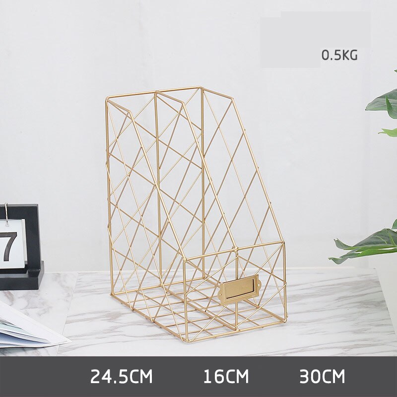 Nordic Wrought Iron Storage Rack Desktop Newspaper... – Grandado