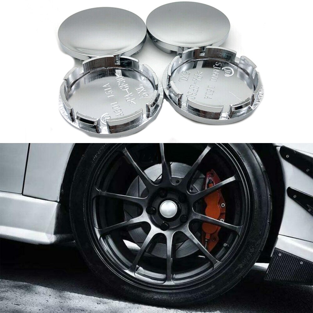 Tyre Car Wheel Center Cap 4Pcs set Hub Silver Vehi... – Grandado