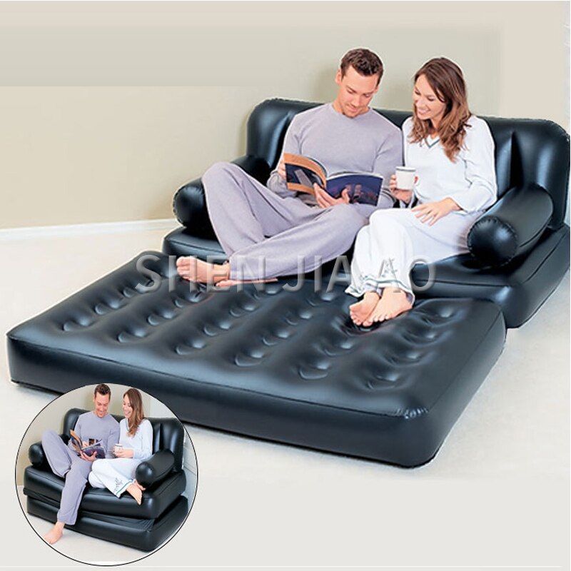 Double Inflatable Sofa Home Thick Air Bed Flocking... – Grandado