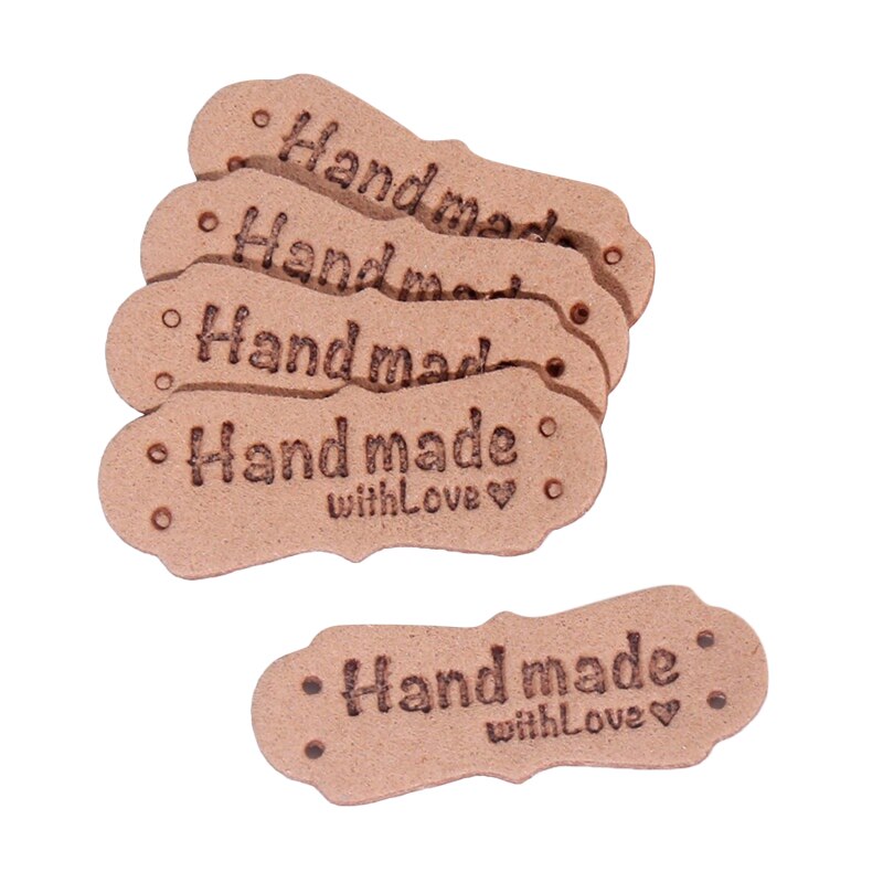 10pcs PU Leather Labels Tags Handmade WithLove DIY... – Vicedeal