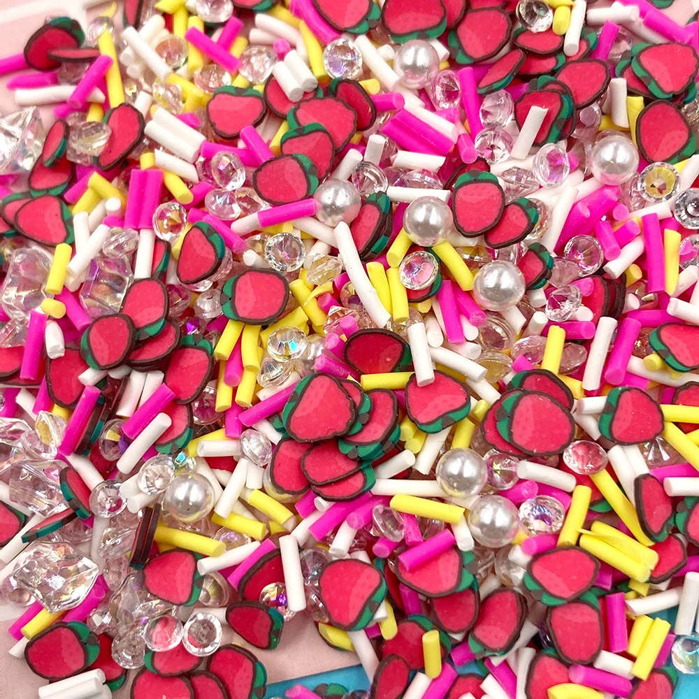 100g Mixed Pearl Rhinestone Polymer Clay Sprinkles... – Grandado