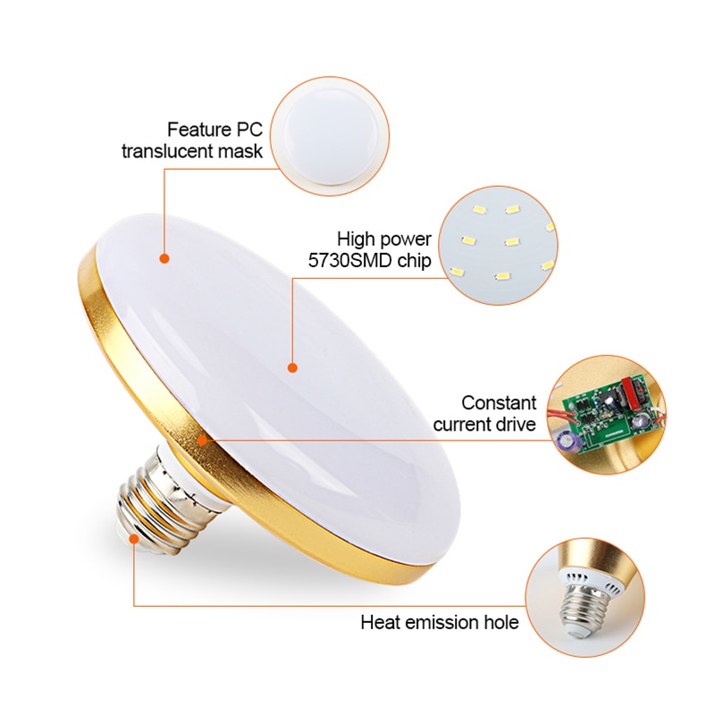 UFO LED-lampe Licht E27 15 Watt 20 Watt 30 Watt 40... – Grandado