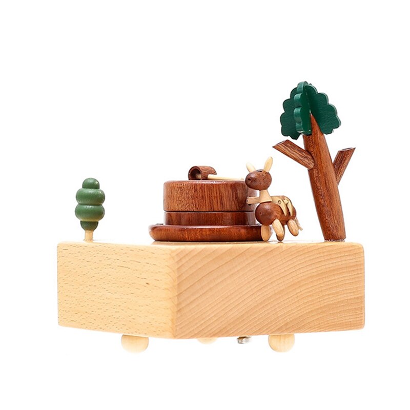 Wood Music Box Musical Wooden Boxes Girls Clockwor... – Grandado